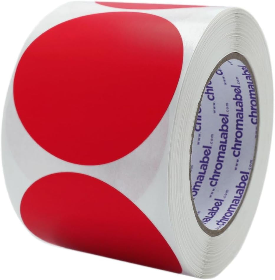 ChromaLabel 3 Inch Round Colored Stickers, Removable Sticky Dots Color ...
