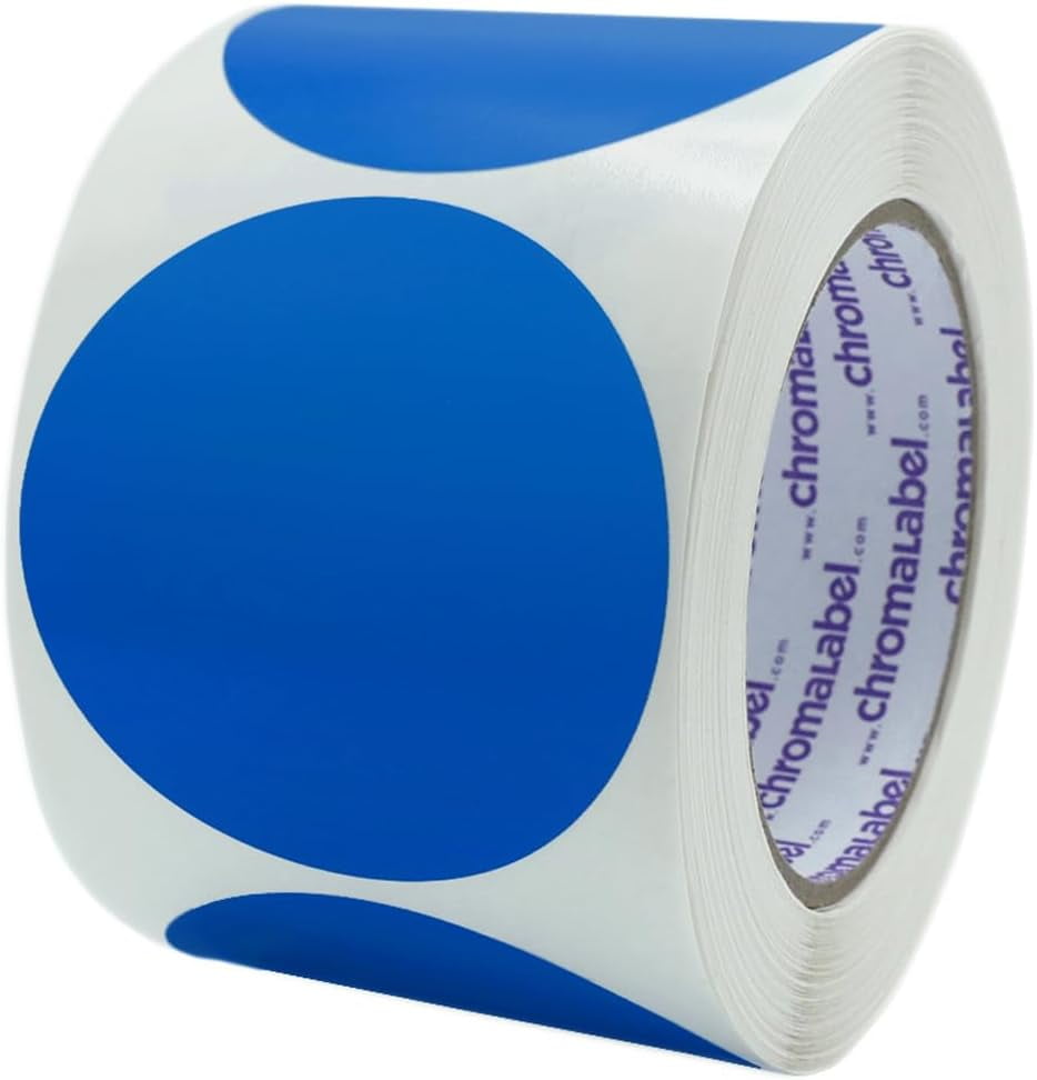 ChromaLabel 3 Inch Round Colored Stickers, Removable Sticky Dots Color ...