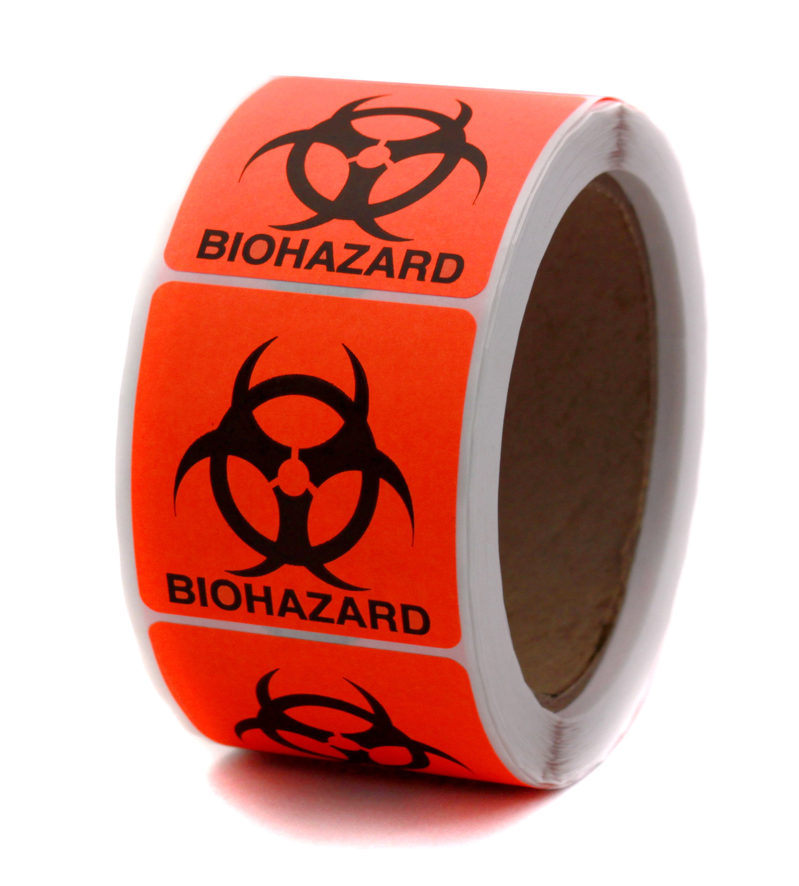 ChromaLabel "Biohazard" Printed Fluorescent Red Warning Labels, 2" x 2 ...