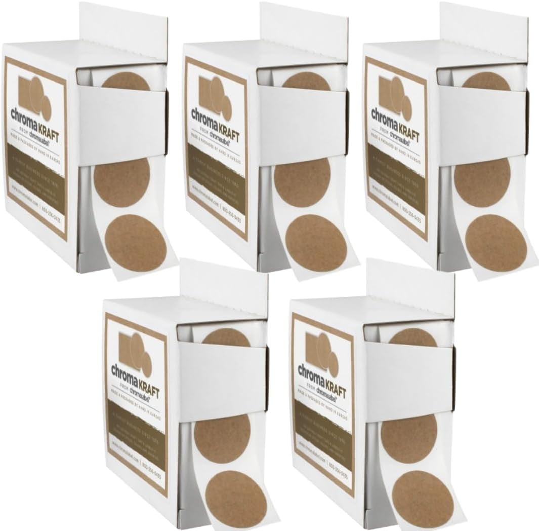 ChromaLabel Round Label Permanent Kraft Dot Stickers – Kraft Label ...