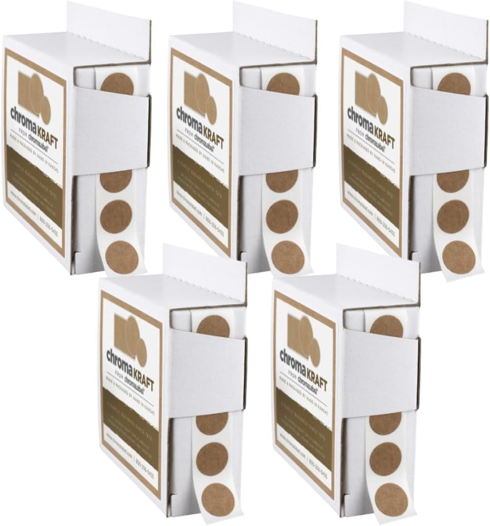 ChromaLabel Round Label Permanent Kraft Dot Stickers – Kraft Label ...