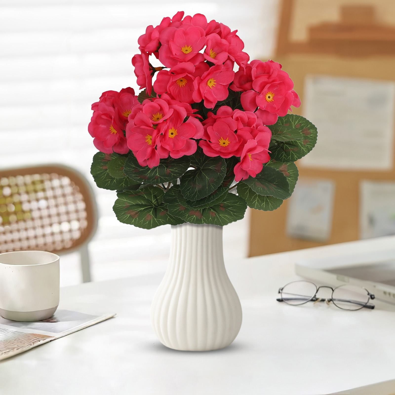 ChromaMuse 1 Bundle Artificial Geranium Flowers for Outdoor Spring ...