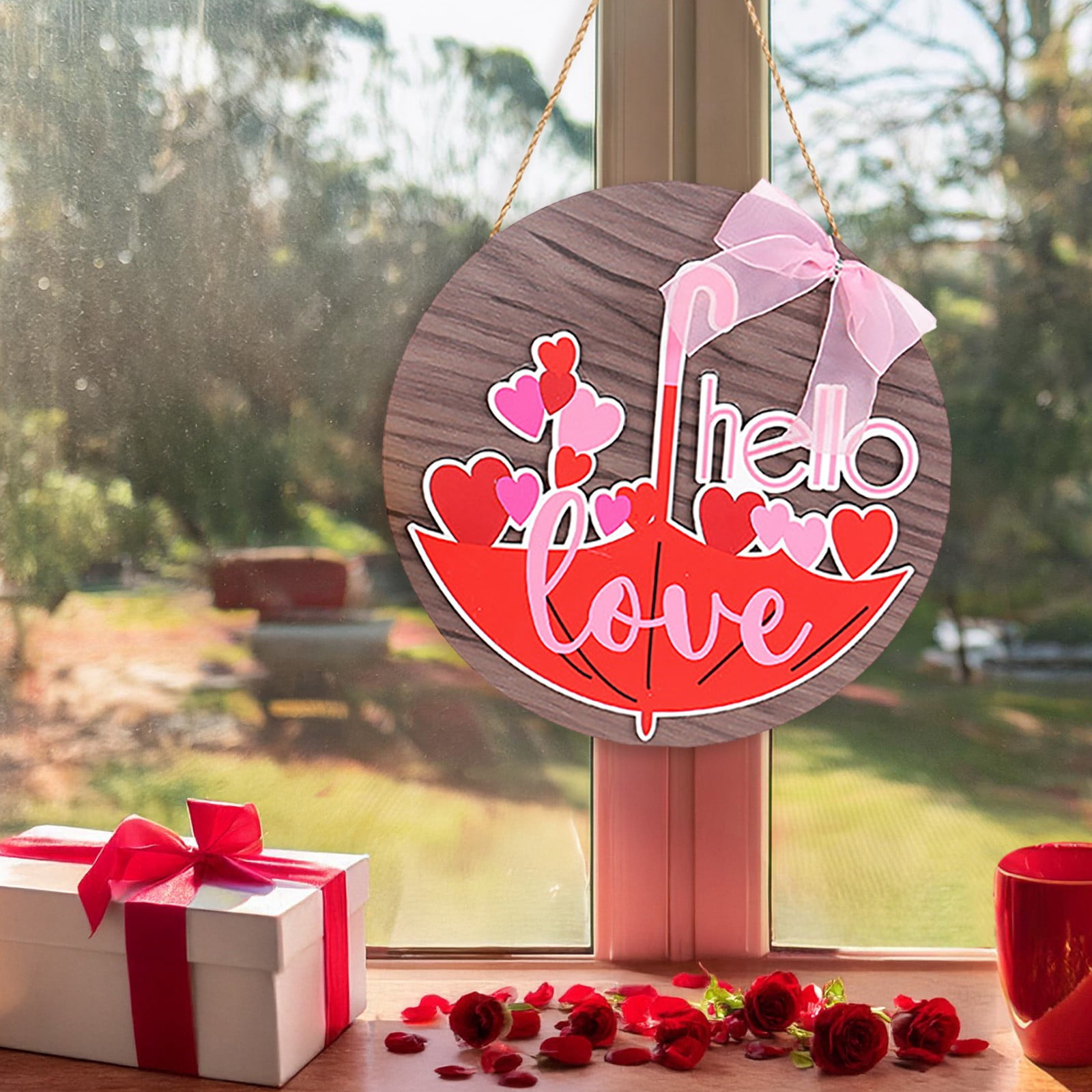ChromaMuse Valentines Day Welcome Sign for Front Door,Wooden Hanging ...