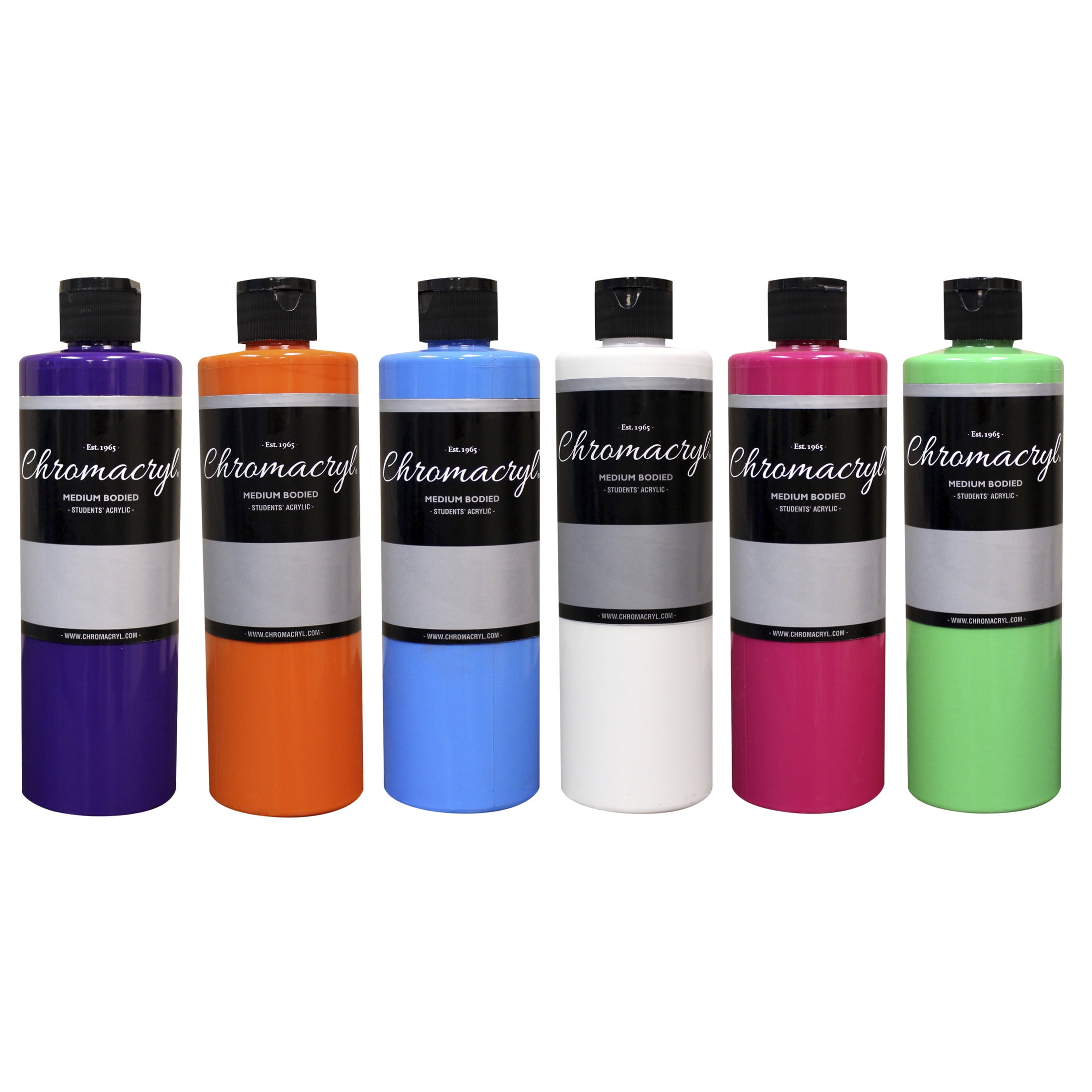 Chromacryl Students' Acrylics, Pints, Assorted Bright Colors, Set of 6 ...