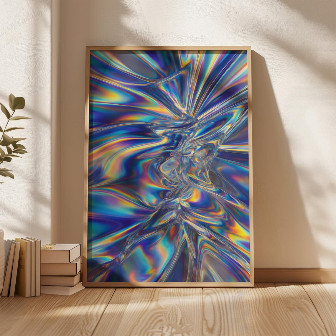 Chromaflux Abstract Poster Print - Holographic Aesthetic, Liquid ...