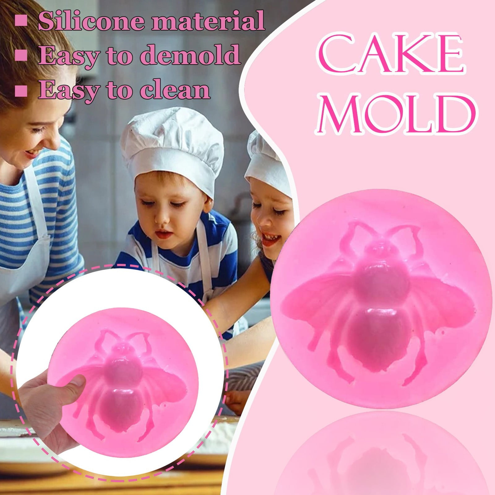 Chromalune Bee Festival Silicone Mold Set - 4pcs Insect & Flower Shaped ...