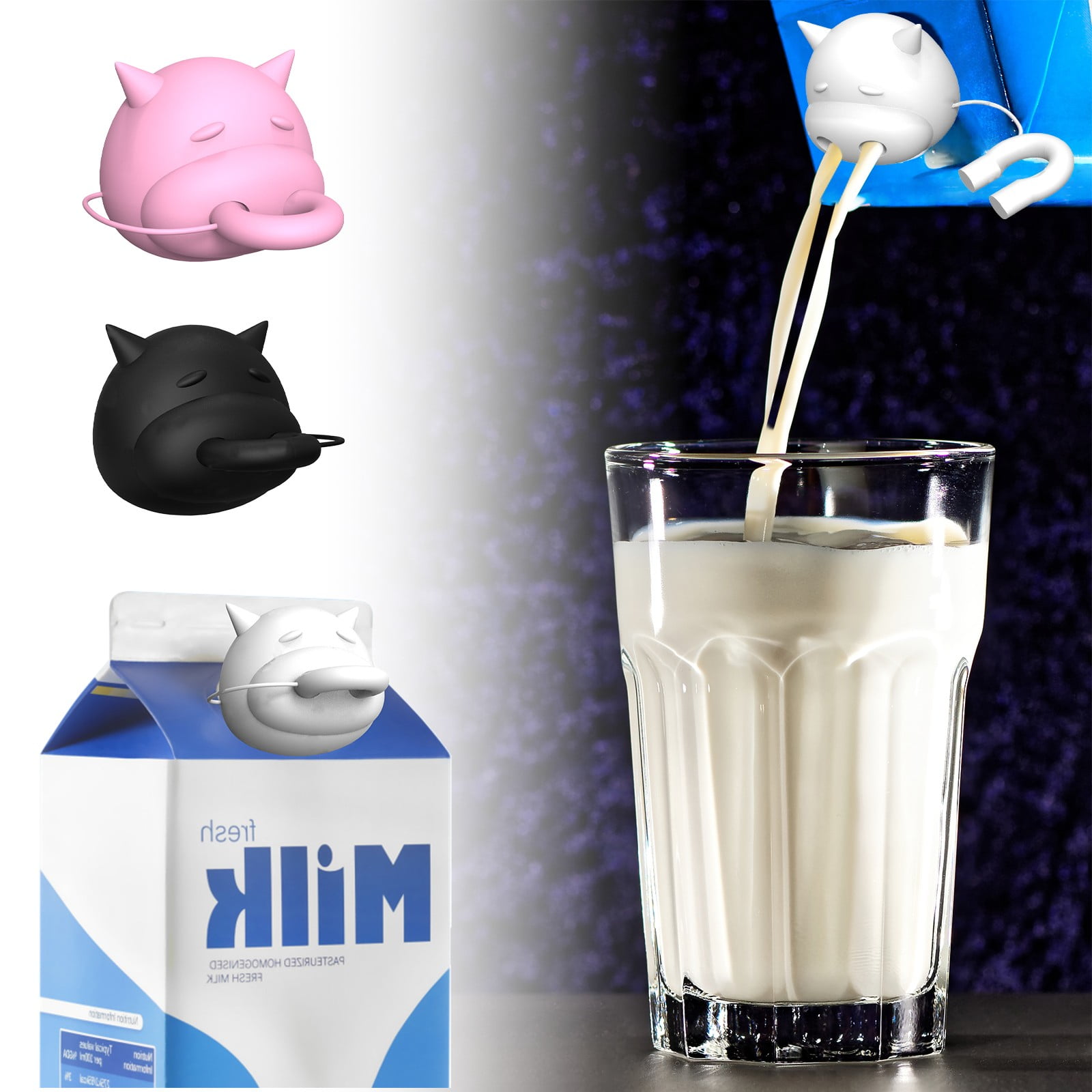 Chromalune Bottle Cap Cow Udder Carton Cap Reusable Boxed Diverter ...