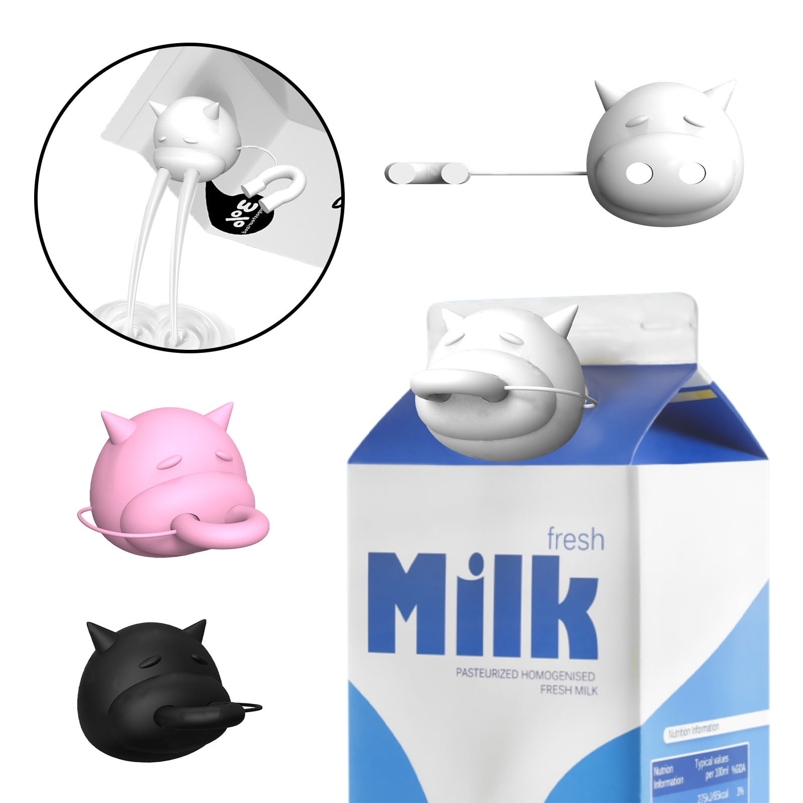 Chromalune Bottle Cap Cow Udder Carton Cap Reusable Boxed Diverter ...