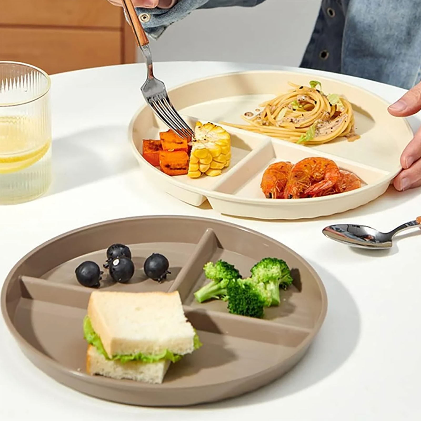 Chromalune Plate for Adults Round Bariatric Plate Reusable Wheat ...