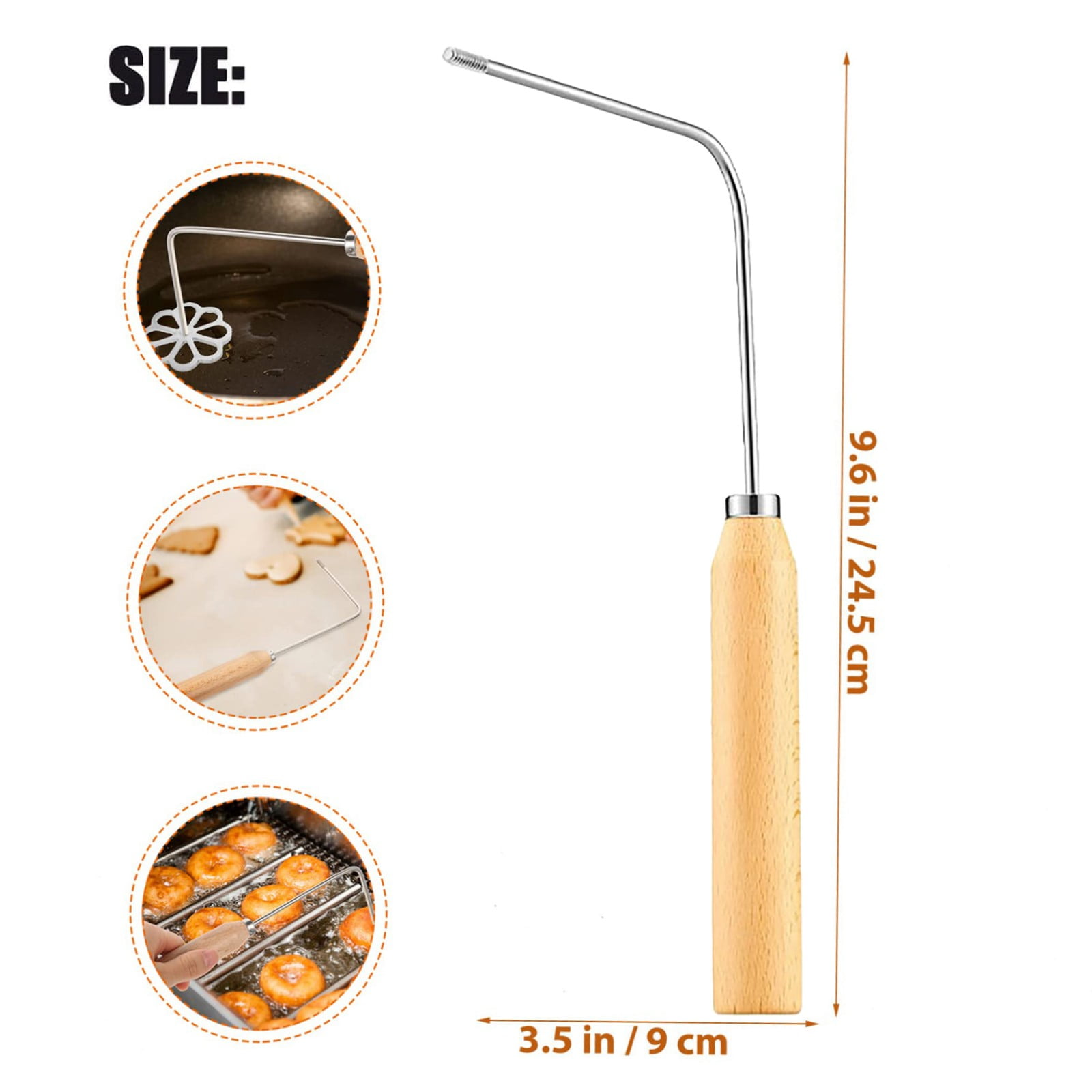 Chromalune Single Handle Rosette Cookie Wooden Handle Easy Cookie Maker ...