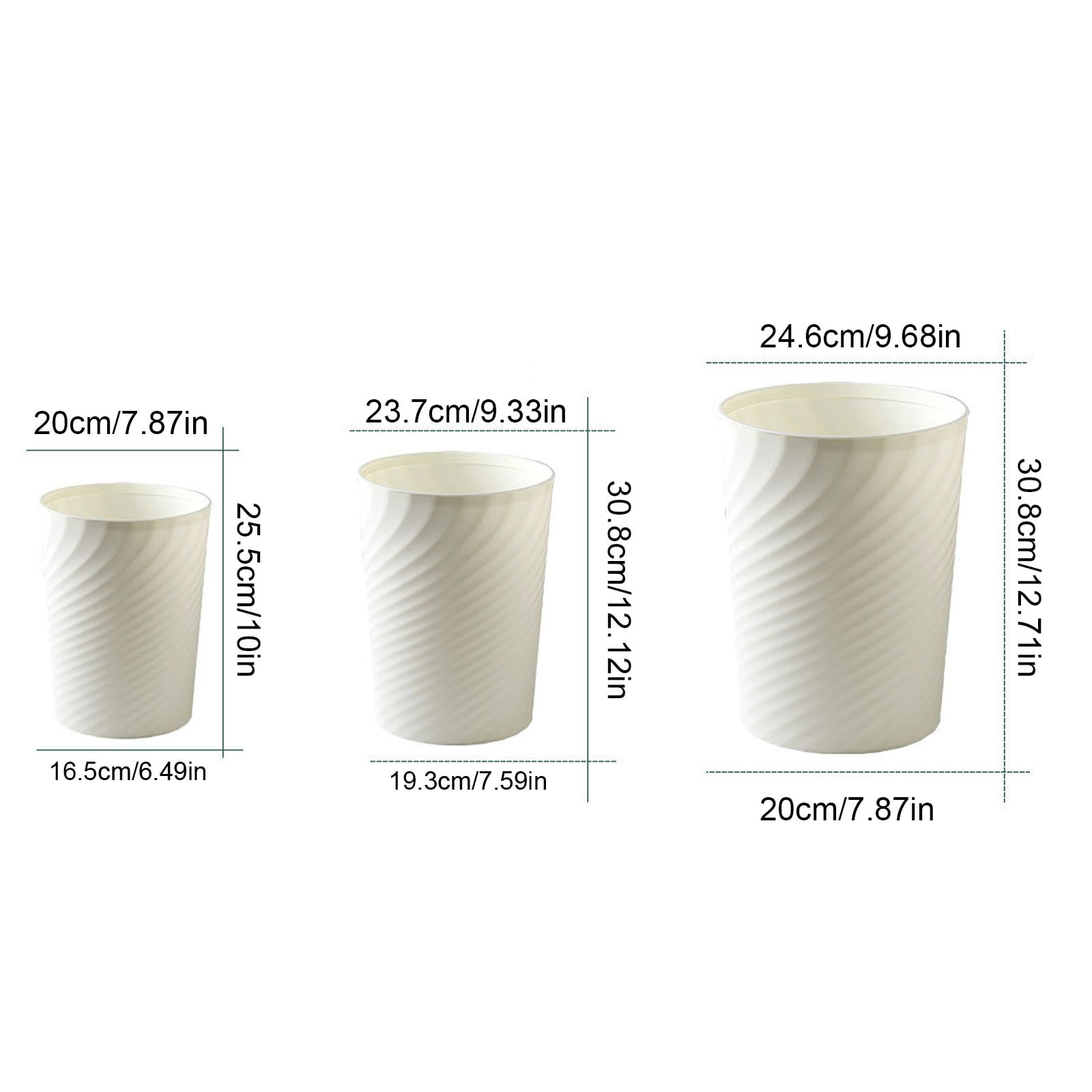 Chromalune Small Trash Can Wastebasket Garbage Container Basket for ...