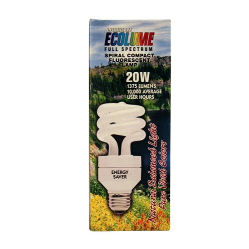 Chromalux Ecolume 20W Energy Saver Compact Light Bulb - Full Spectrum ...