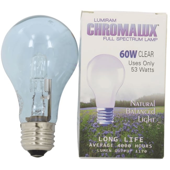 Chromalux Light Bulb - 60W Clear 60 Watt 1 Unit - Walmart.com