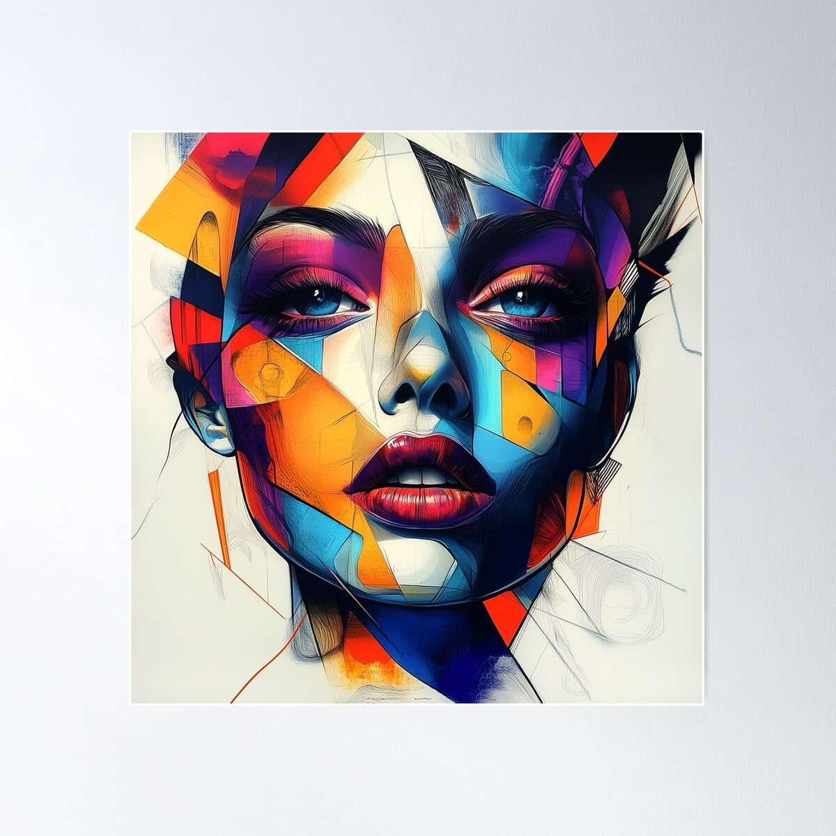 Chromatic Cacophony Abstract Art Poster Wall Art, Modern Wall Decor For ...