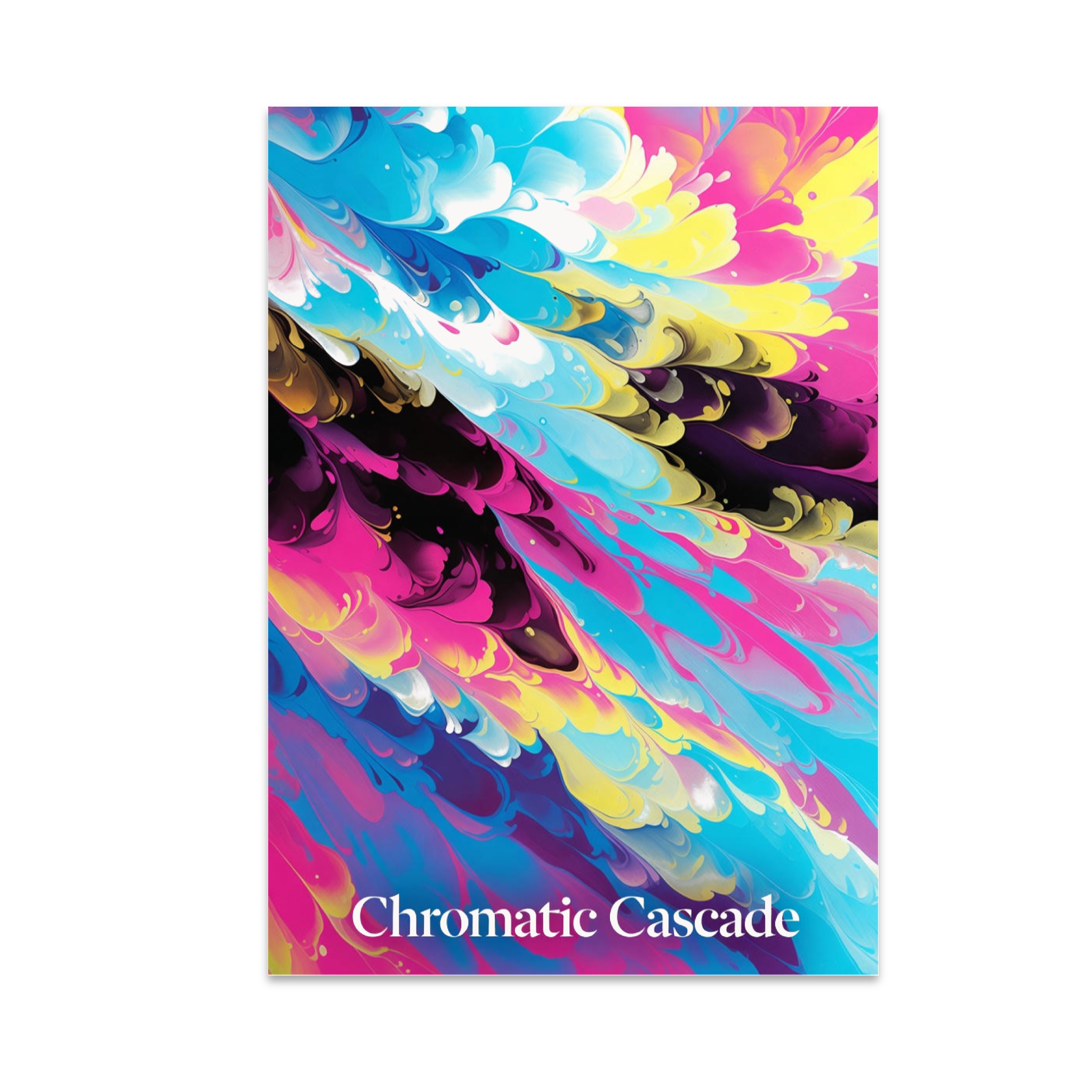 Chromatic Cascade Abstract Art - Home Decor Enthusiast - 13x19 Poster ...