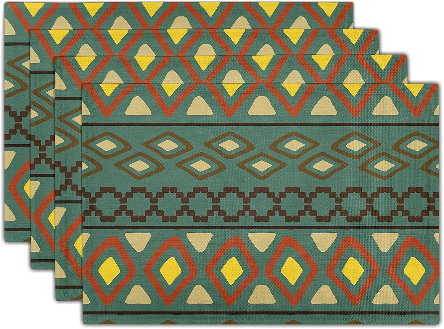 Chromatic Chevrons Table Mat Fancy Boho Ornament Place Mat Wipeable ...