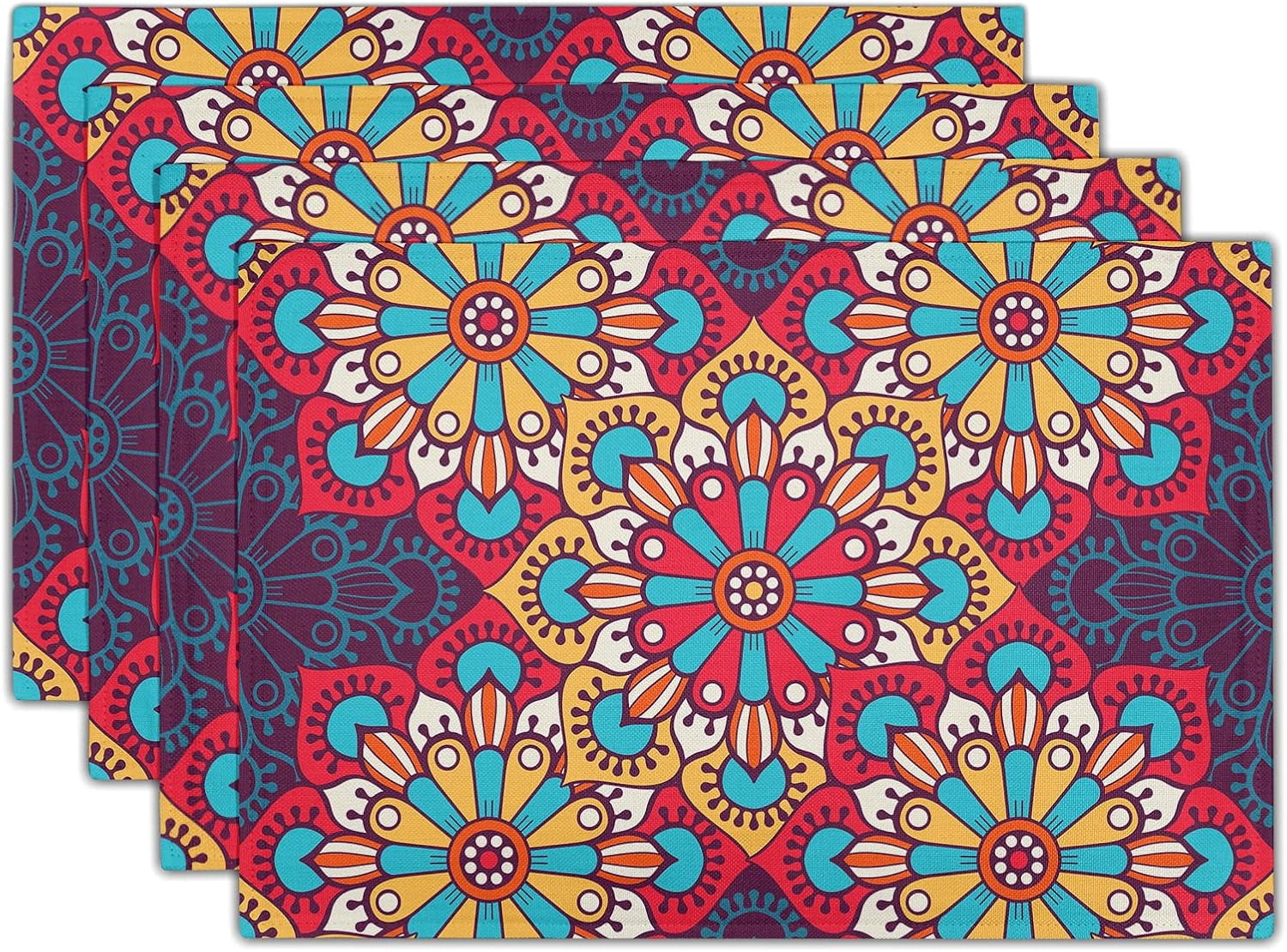 Chromatic Chevrons Table Mat Fancy Boho Ornament Place Mat Wipeable ...