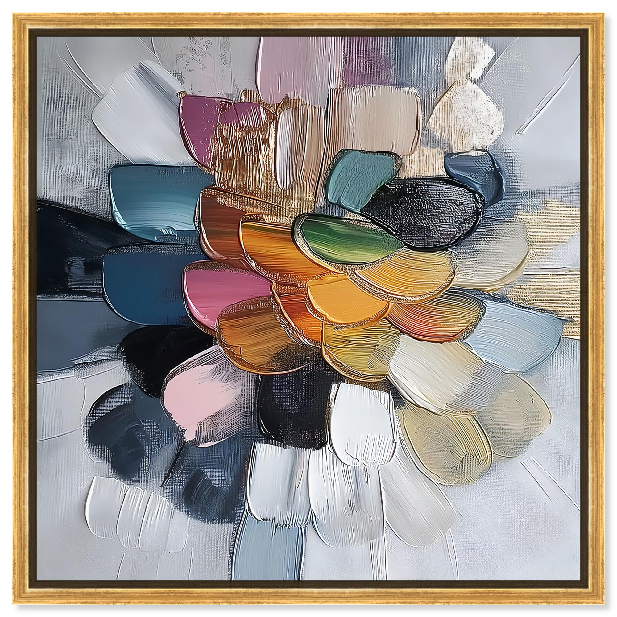 Chromatic Colorplay Canvas Modern Abstract Art by Art Remedy, Gold ...