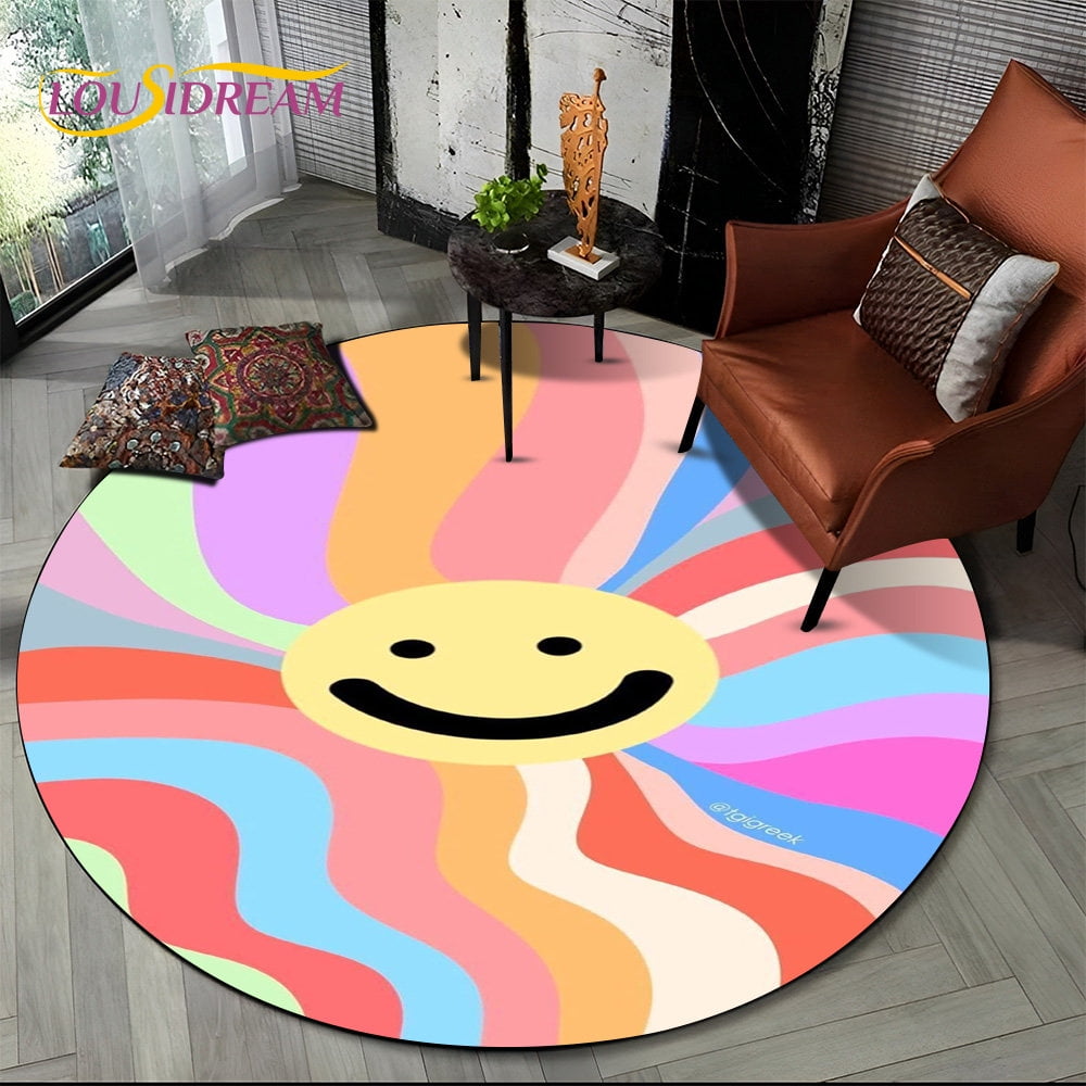 Chromatic Colour n Round Area Rug Carpet Rug for Living Room Bedroom ...