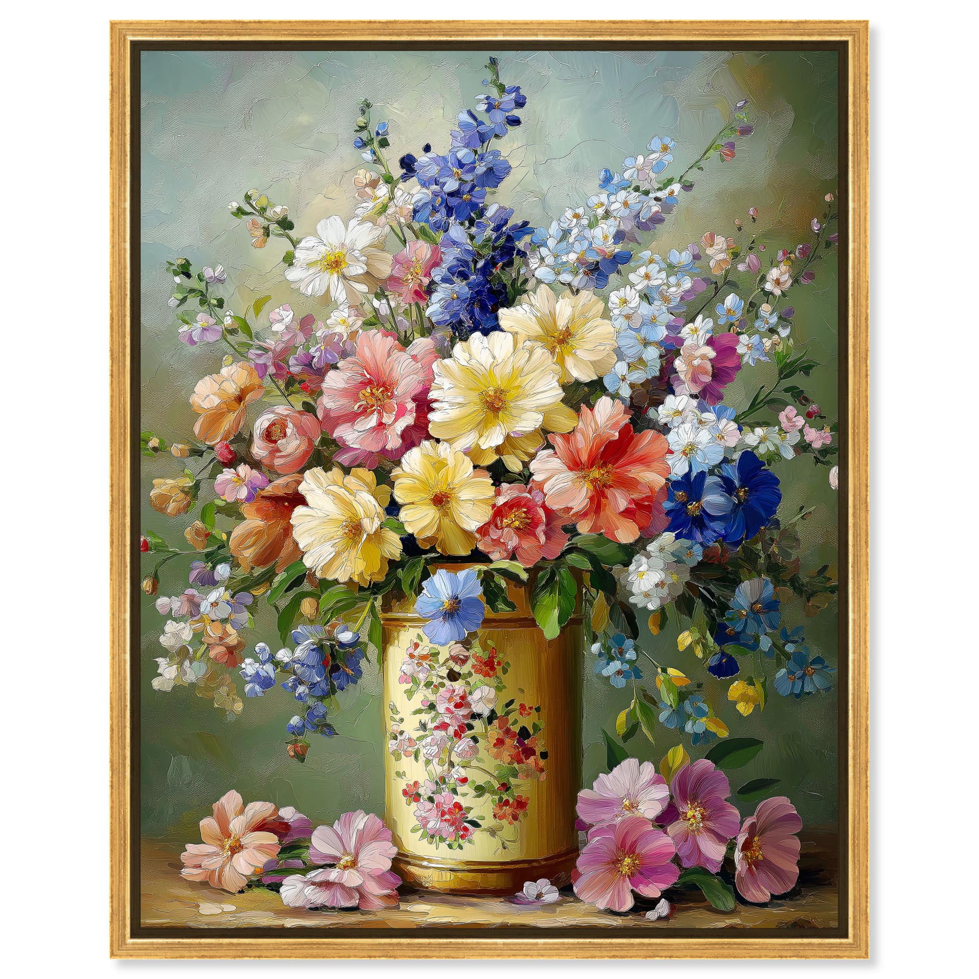 Chromatic Corolla Canvas Glam Farmhouse Art by Art Remedy, Gold Frame ...