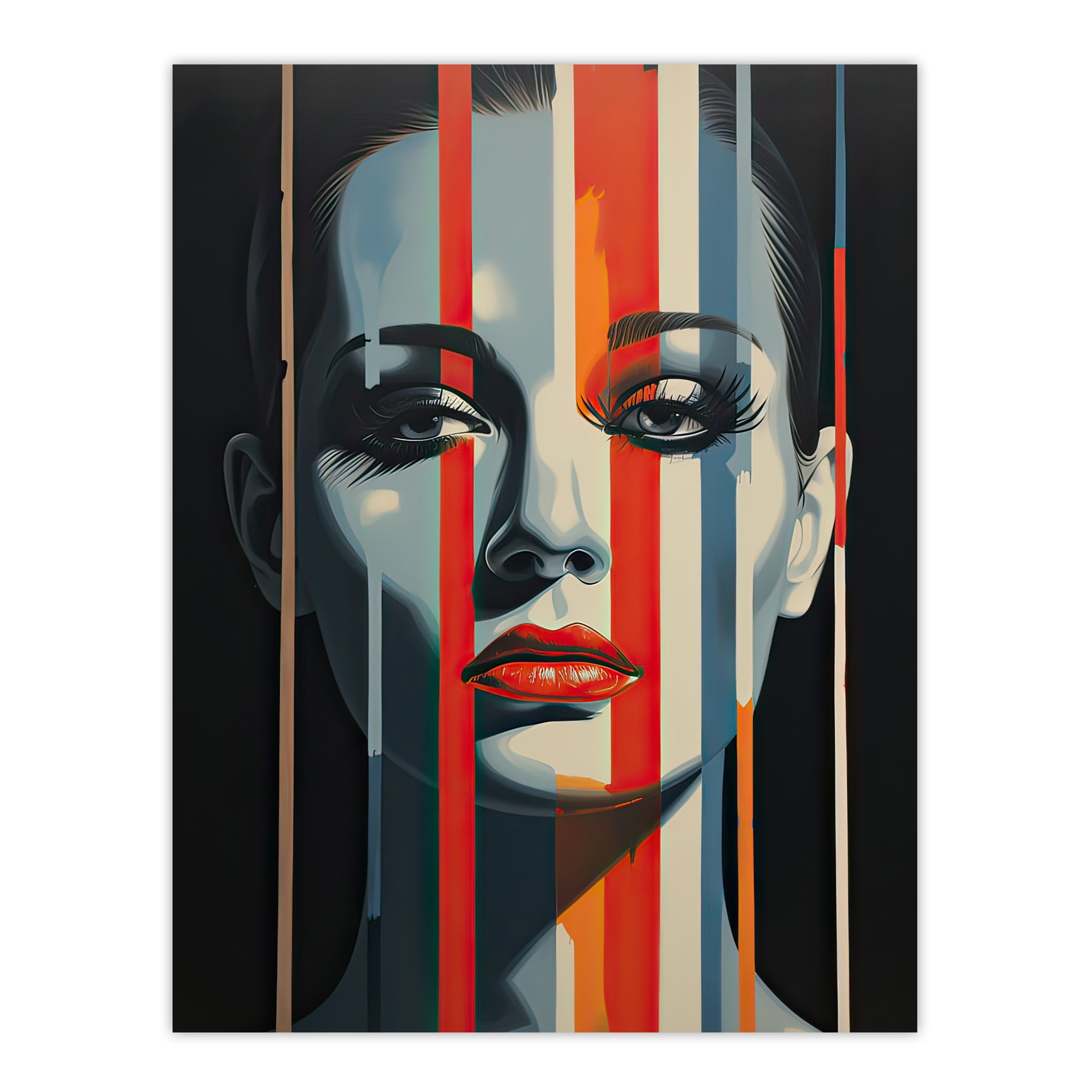 Chromatic Desolation Woman Portrait Modern Unframed Wall Art Print ...