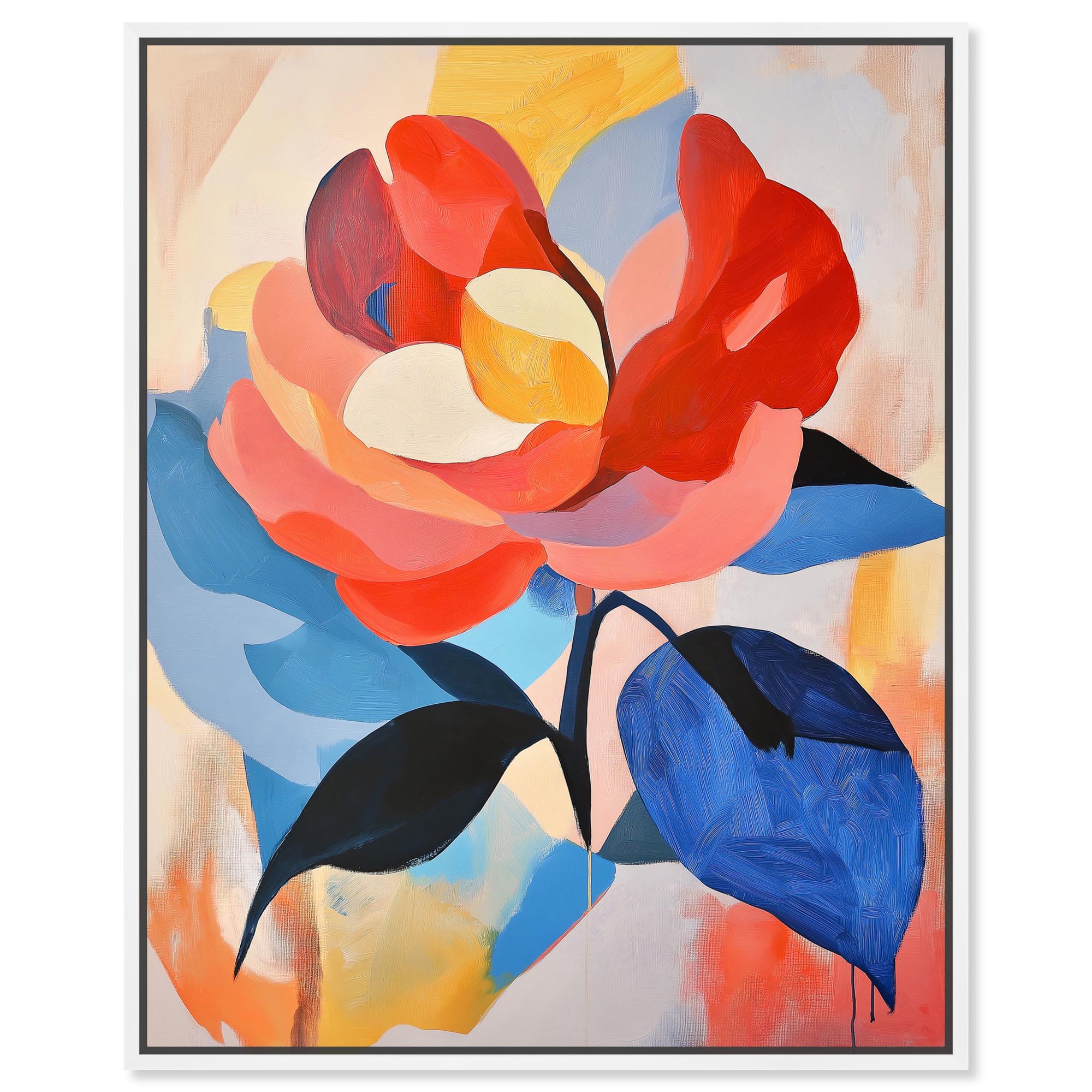 Chromatic Explosion I Canvas Colorful Floral Art by Art Remedy, White ...