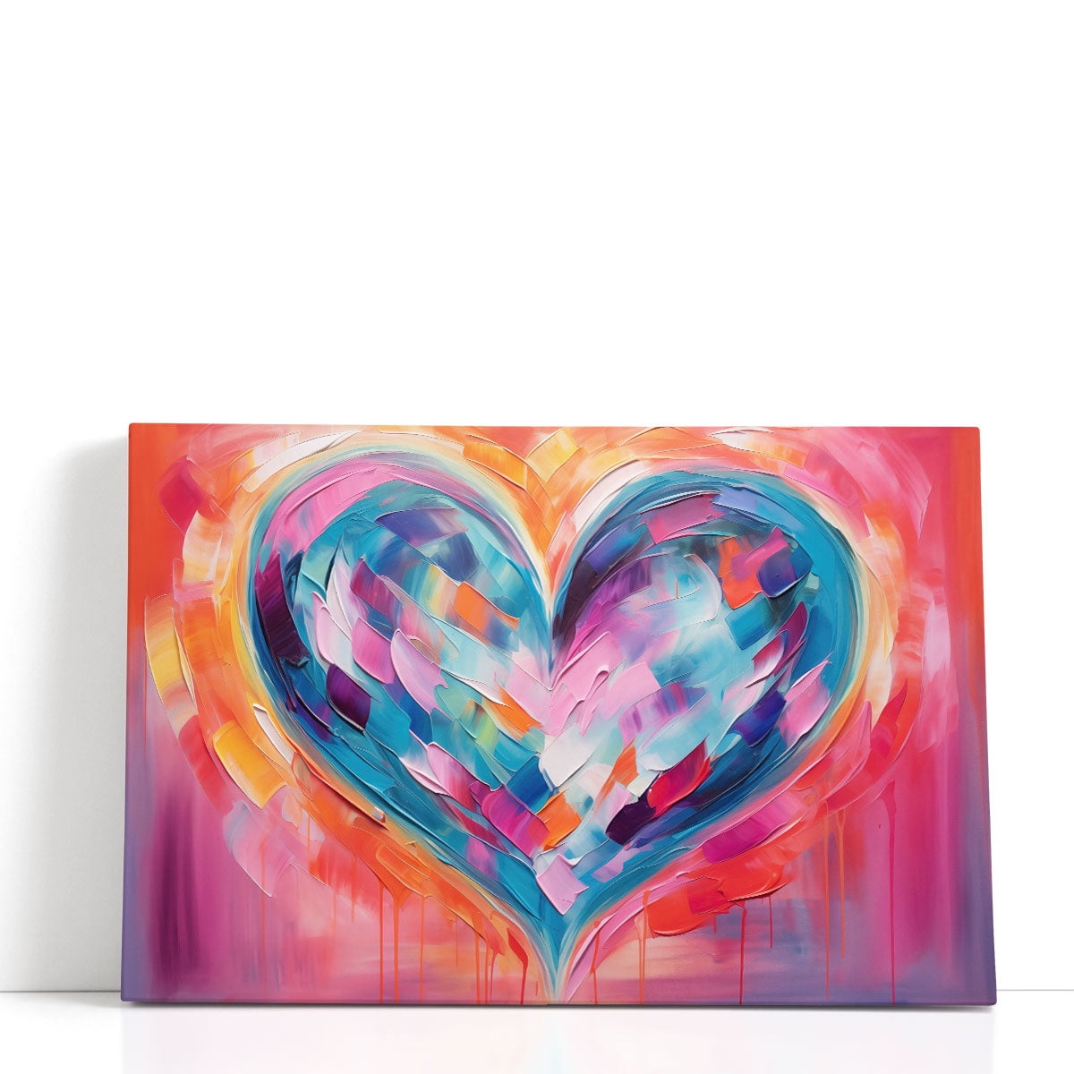Chromatic Heartbeat Fusion - Semi Gloss Paper Print Wall Art | 48" W x ...