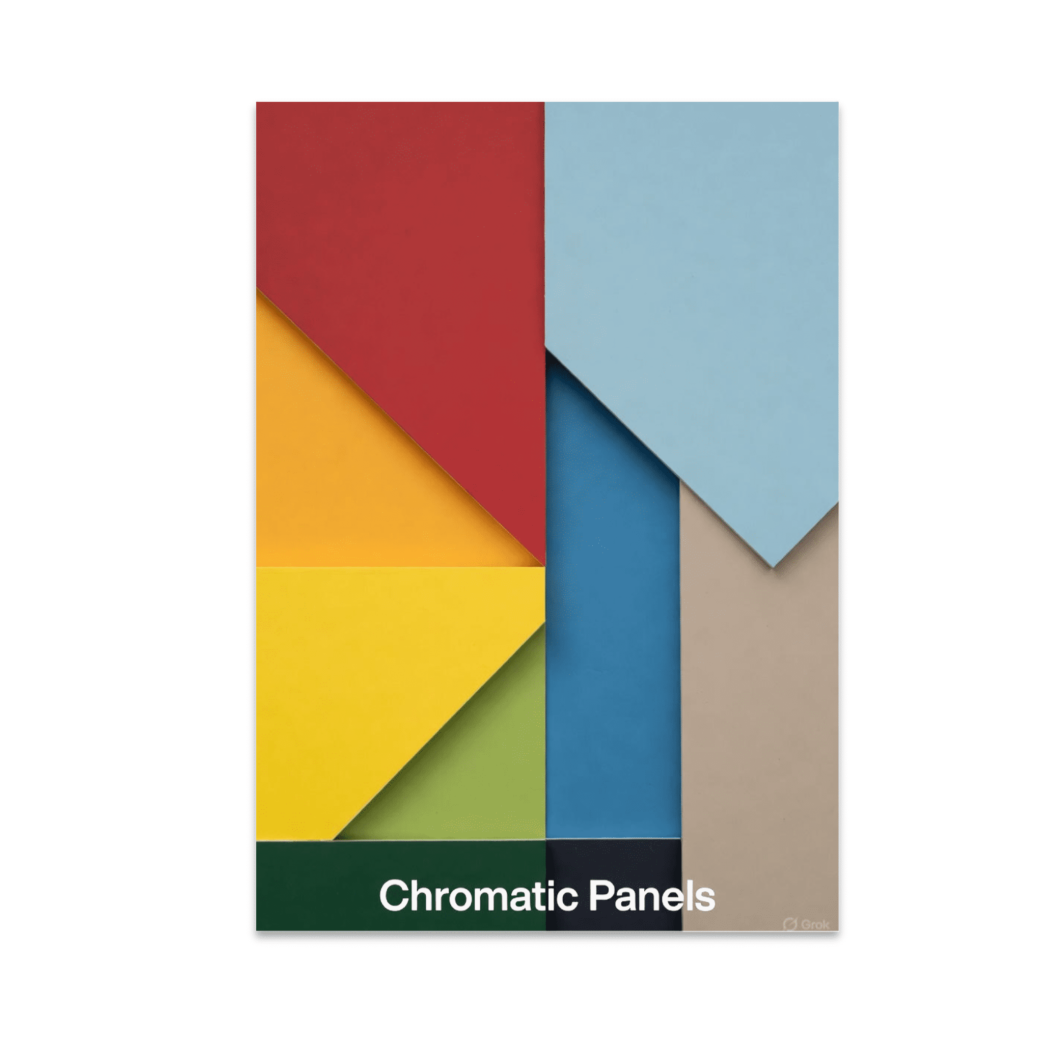 Chromatic Panels - Bold Color Montage Art Design - 13x19 Poster Print ...