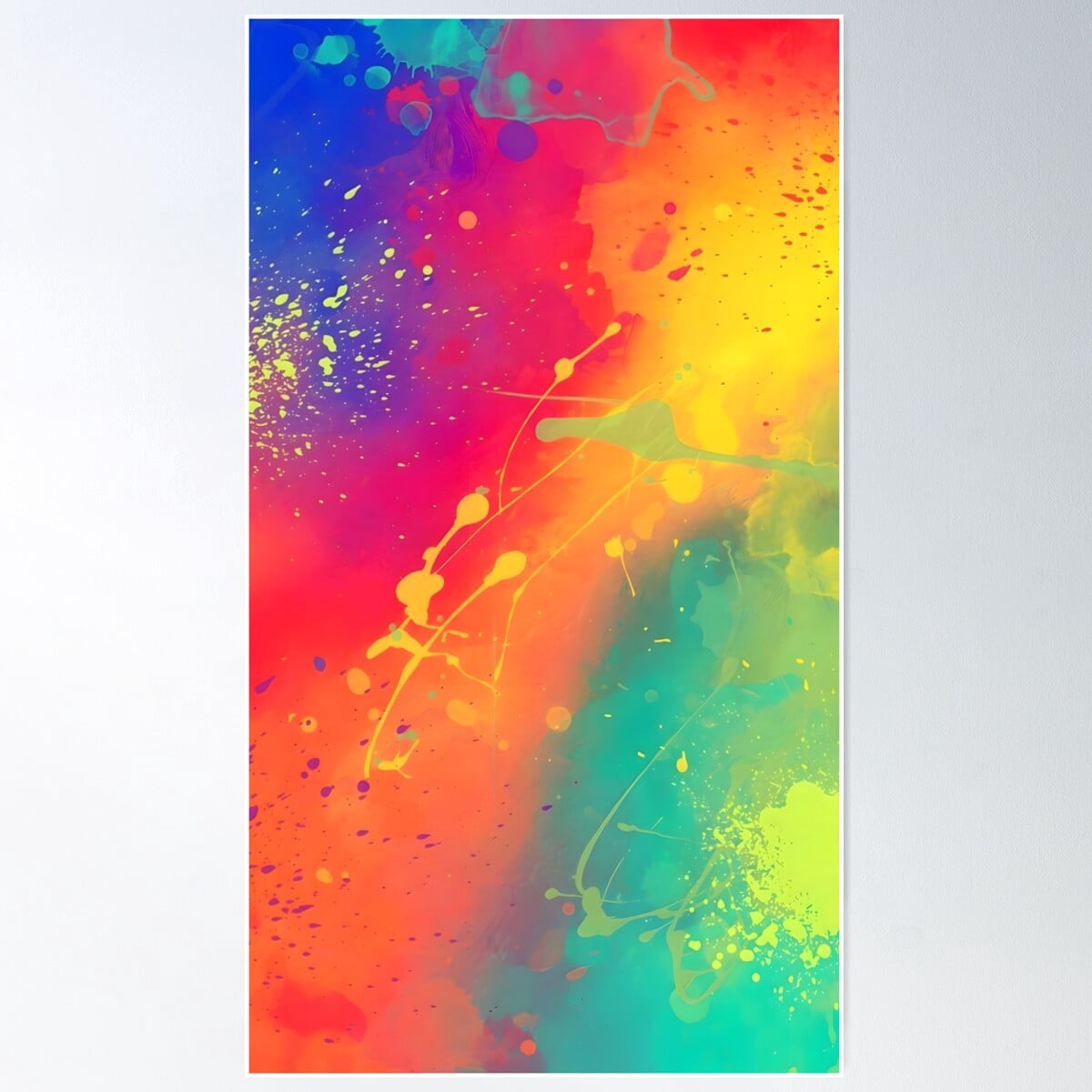 Chromatic Splash Burst Poster Wall Art, Modern Wall Decor For Living ...
