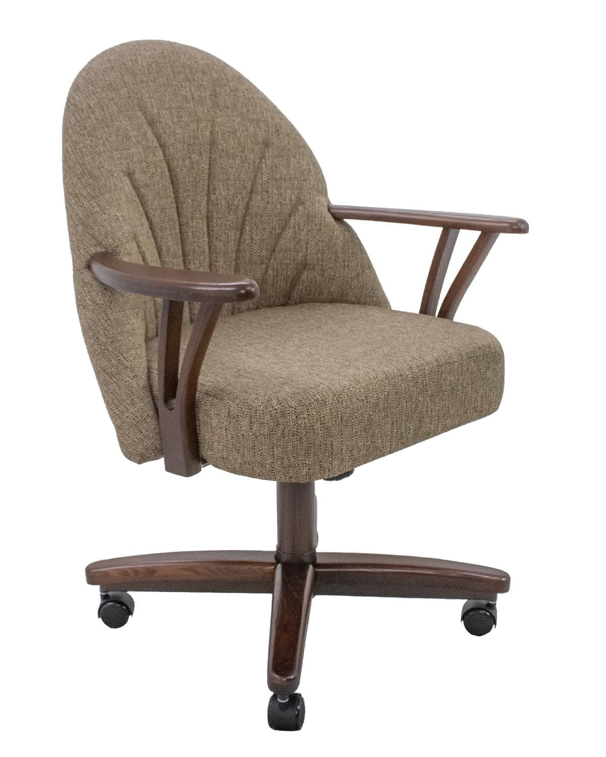 Chromcraft Set of 4 Caster Swivel Tilt Dining Chairs, Luxe Casual ...