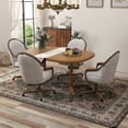 Chromcraft Expandable Dining Table Set with Swivel-Tilt Caster Chairs ...