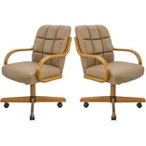 CHROMCRAFT Douglas Solid Wood Caster Dining Chairs, Chestnut Finish ...