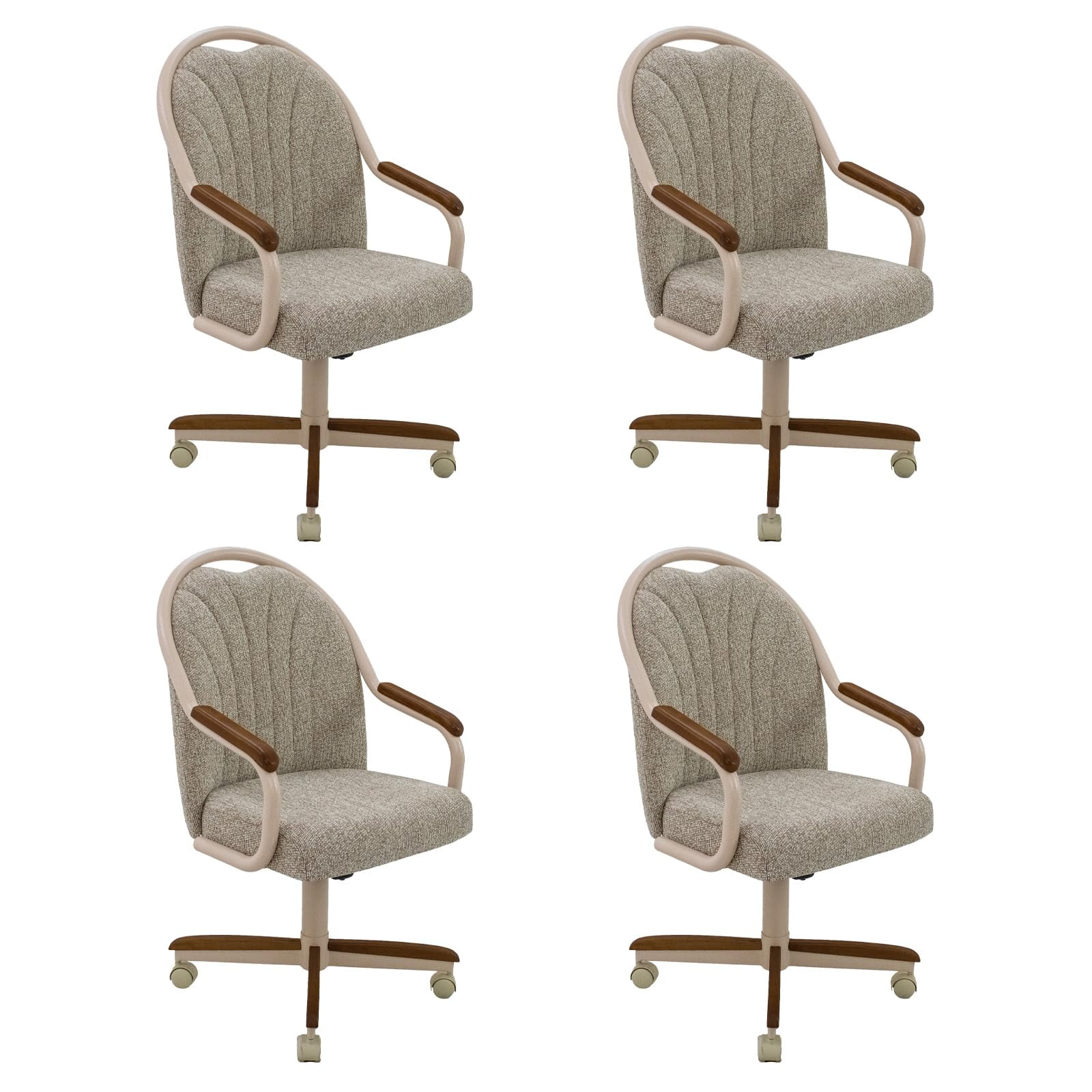 Chromcraft Douglas Dining Chairs on Wheels – Swivel Tilt Cushioned ...