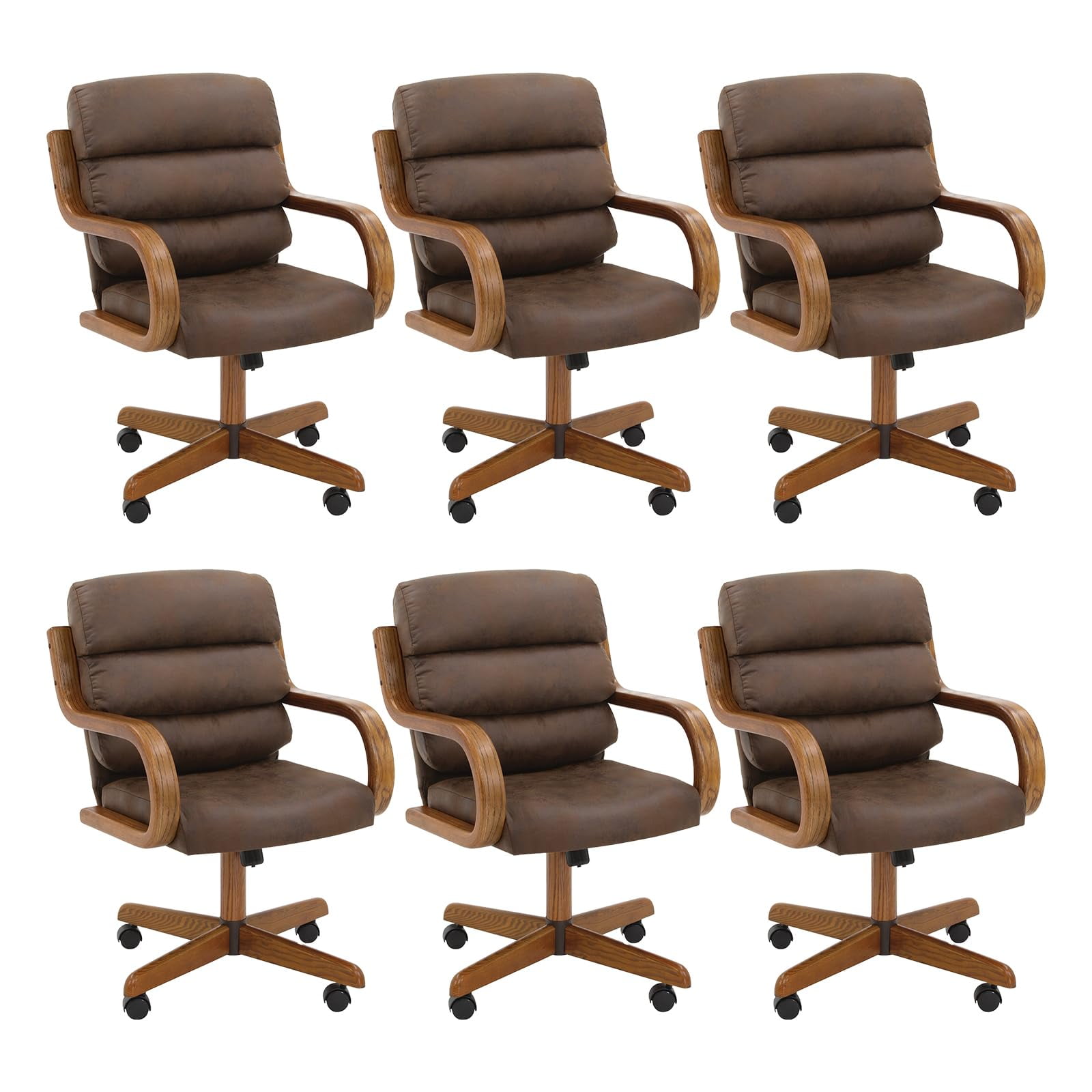 Chromcraft Douglas 6 Set Casual Dining Chairs Classic Swivel Tilt ...