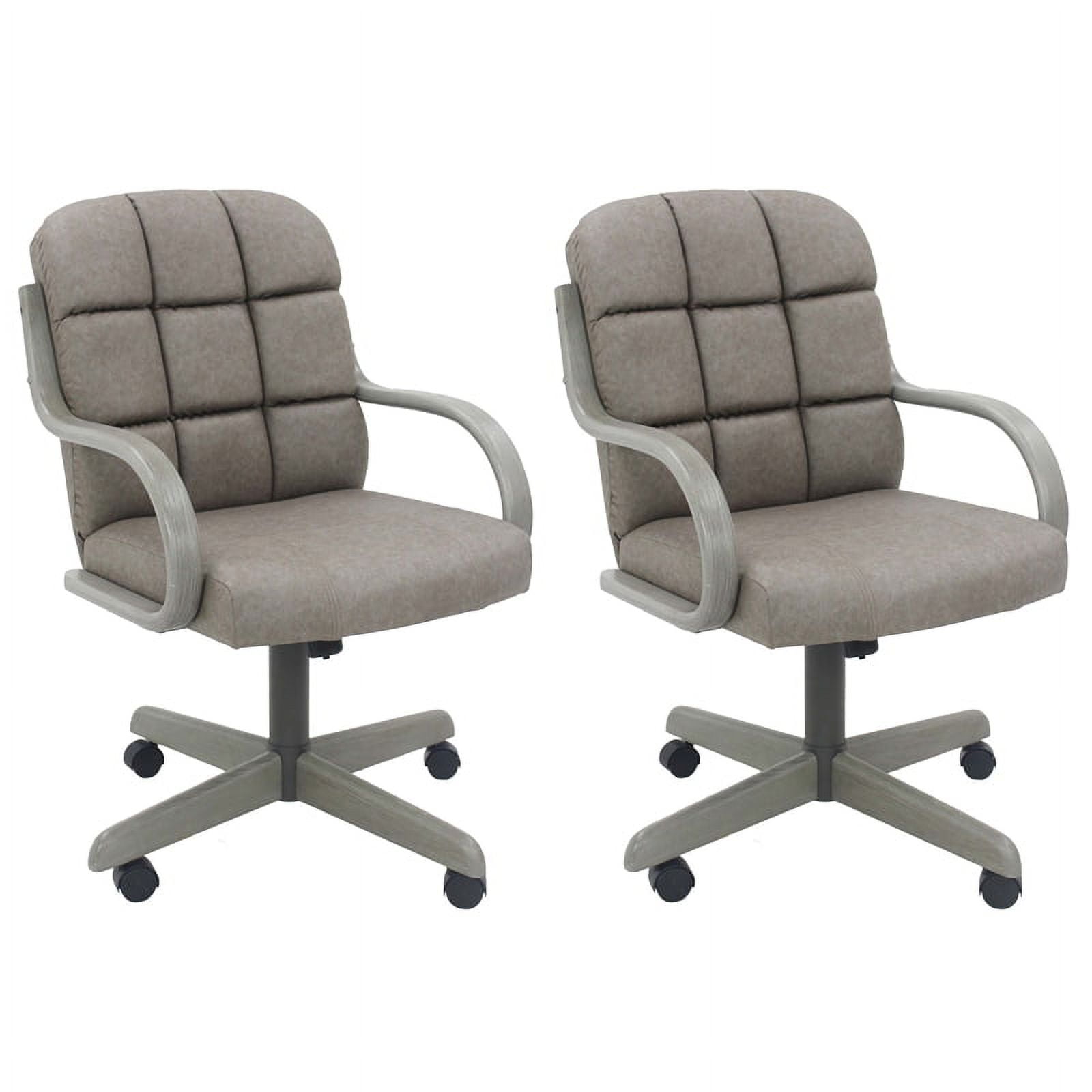 Chromcraft Douglas Swivel Dining Arm Chair In Sea Gray Set Of 2