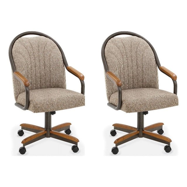 Chromcraft Douglas Swivel Dining Chair In Chestnut And Texture Bronze