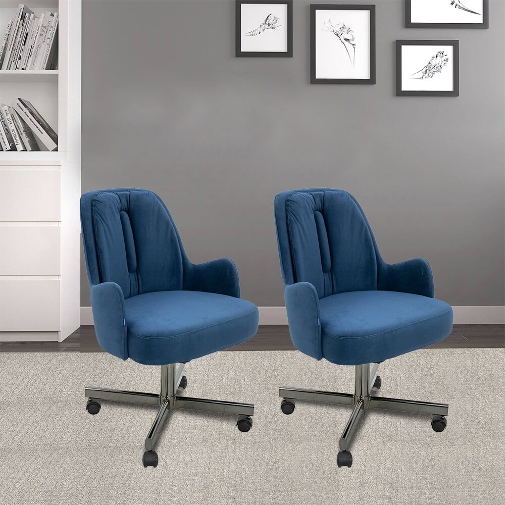 Chromcraft Bevin Dining Cushioned Chair, Upholstered in Antonio Navy ...