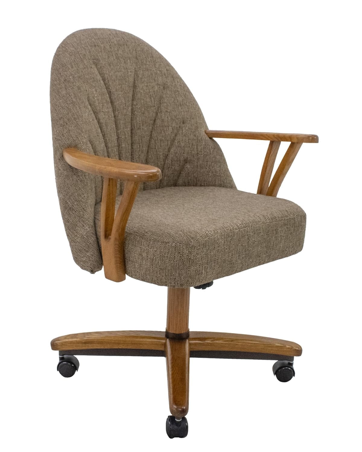 Chromcraft Set of 1 Caster Swivel Tilt Dinning Chairs, Luxe Casual ...