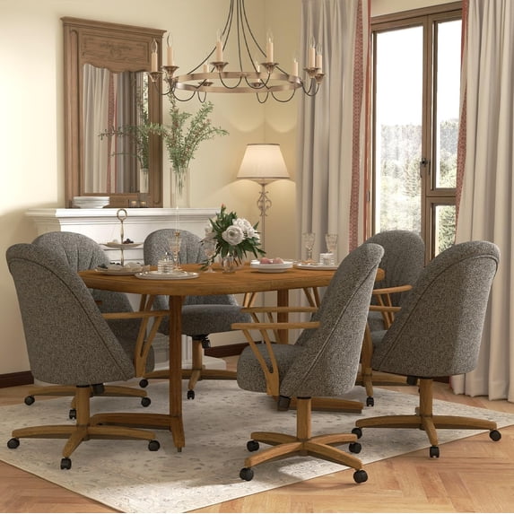 Chromcraft Dining Chairs on Casters— Luxe Casual Comfortable Rolling ...