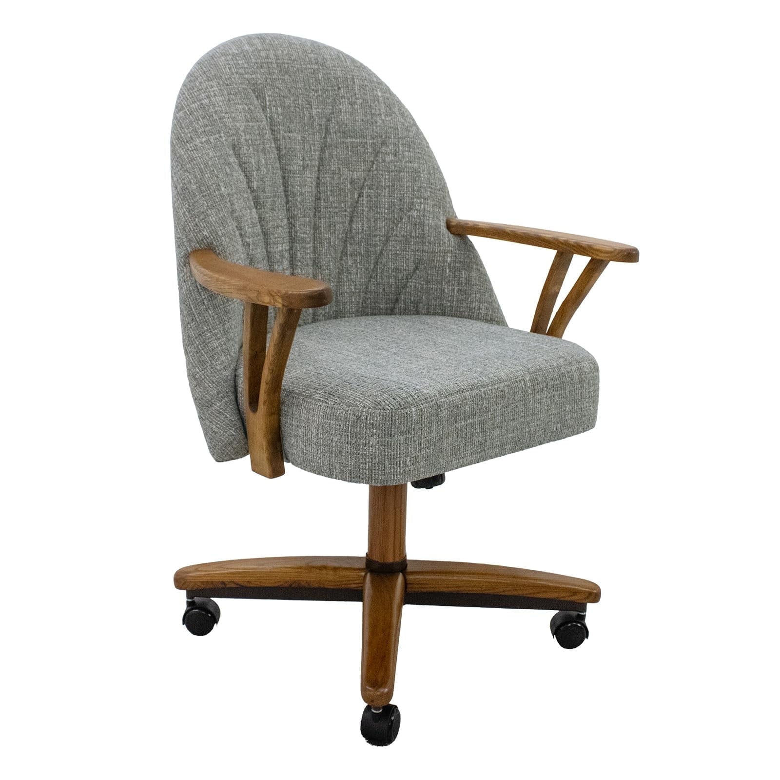 Chromcraft Set of 4 Caster Swivel Tilt Dining Chairs, Luxe Casual ...