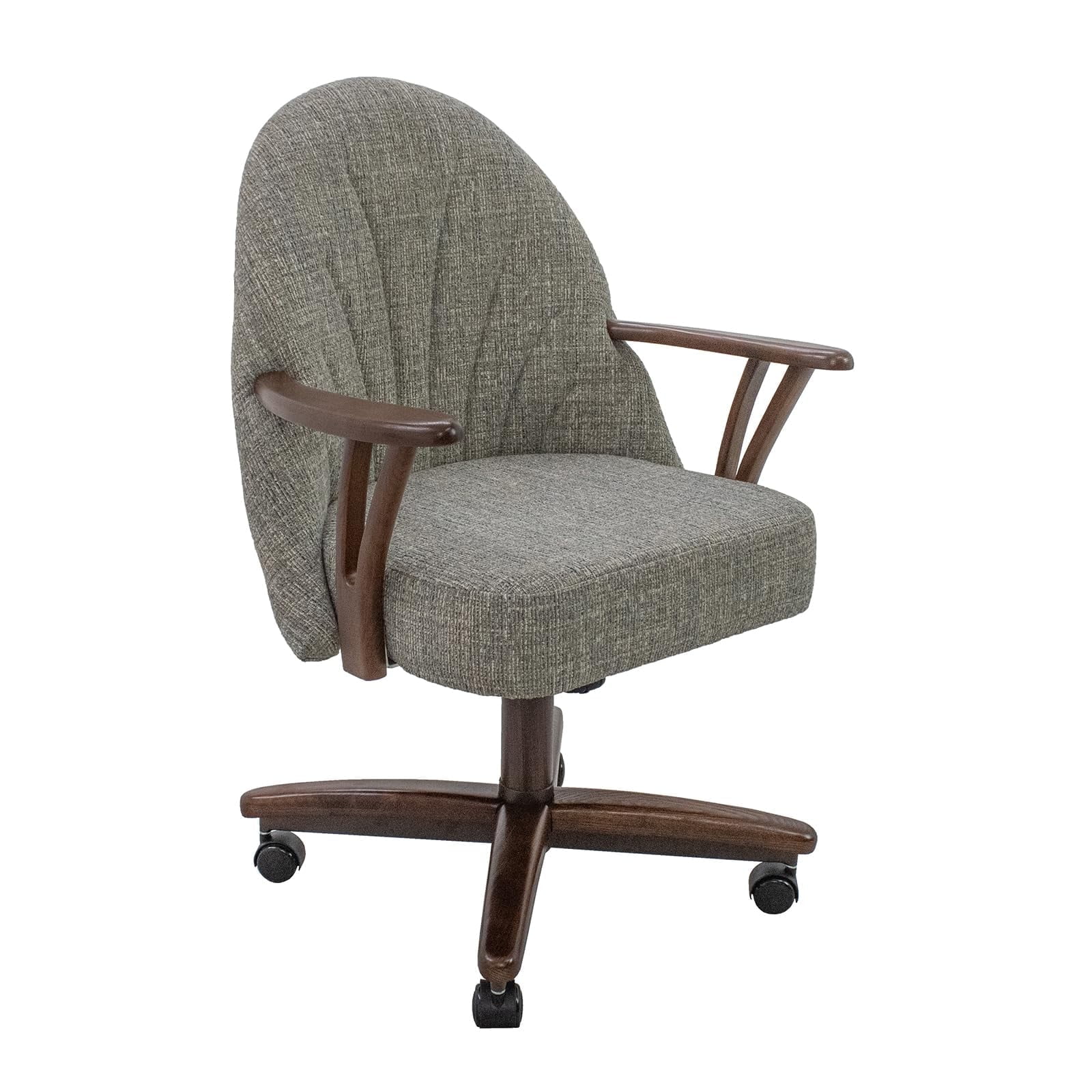 Chromcraft Set of 6 Caster Swivel Tilt Dining Chairs, Luxe Casual ...