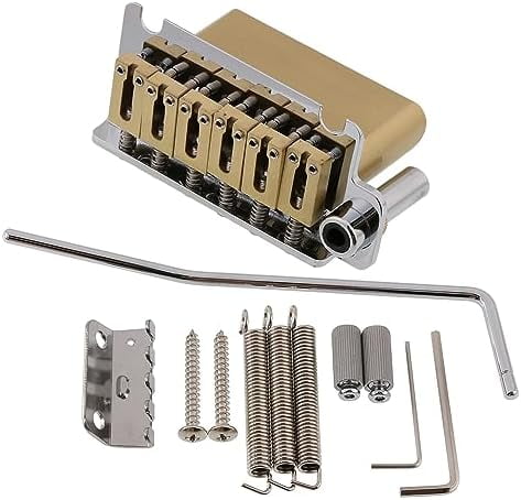 Chrome 2 Point ST Strat Style Guitar Tremolo Bridge, Solid Brass Block, 10.5mm String Spacing ...