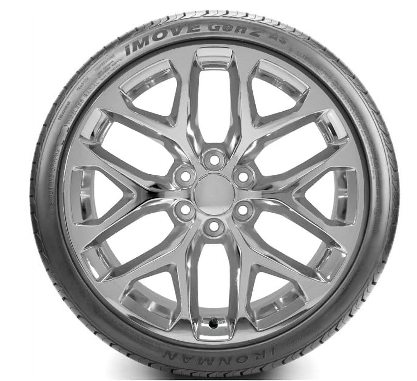 Chrome 22" Snowflake Wheels with 285/45R22 All Season Tires TPMS Lug ...