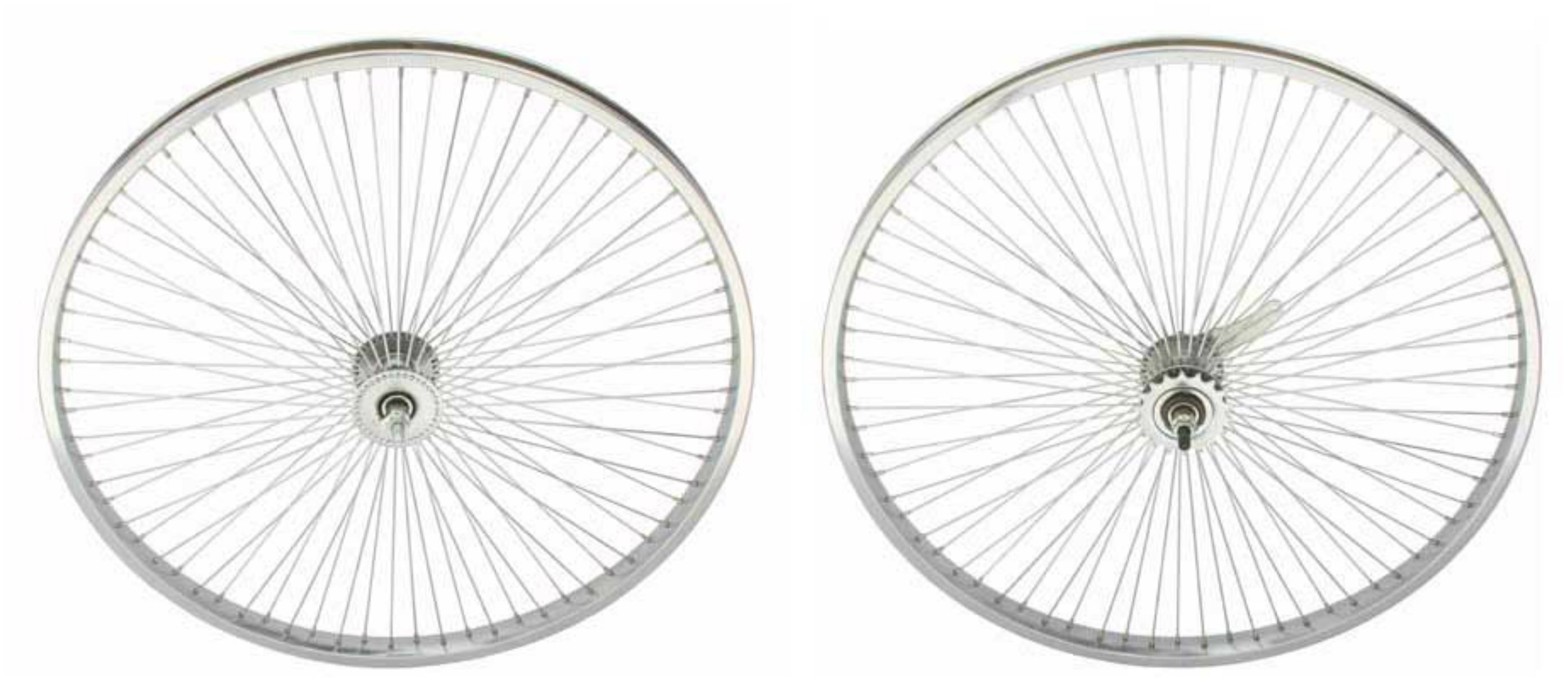 Chrome 26" 72 Spoke Wheel Set. Front and Back Coaster Wheel - Walmart.com