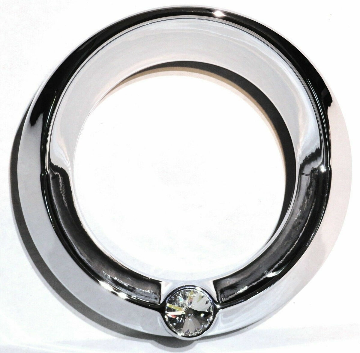 Chrome 3 3/4" Tach Speed Visor Bezel W/Clear Jewel Peterbilt Frieghtliner 87-05 - Walmart.com