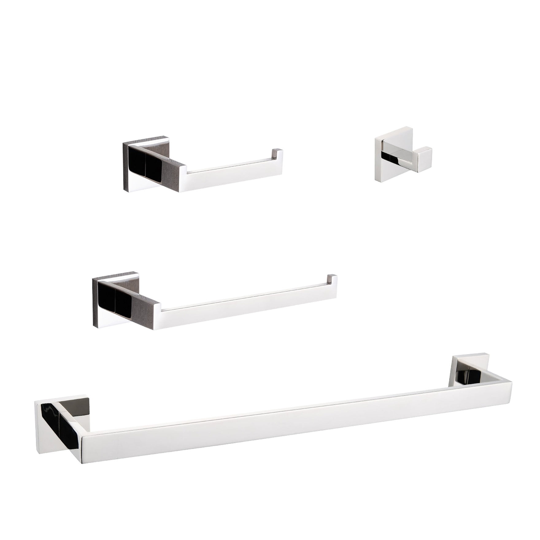 Chrome 4-piece hardware set with hidden mounting holes for modern ...