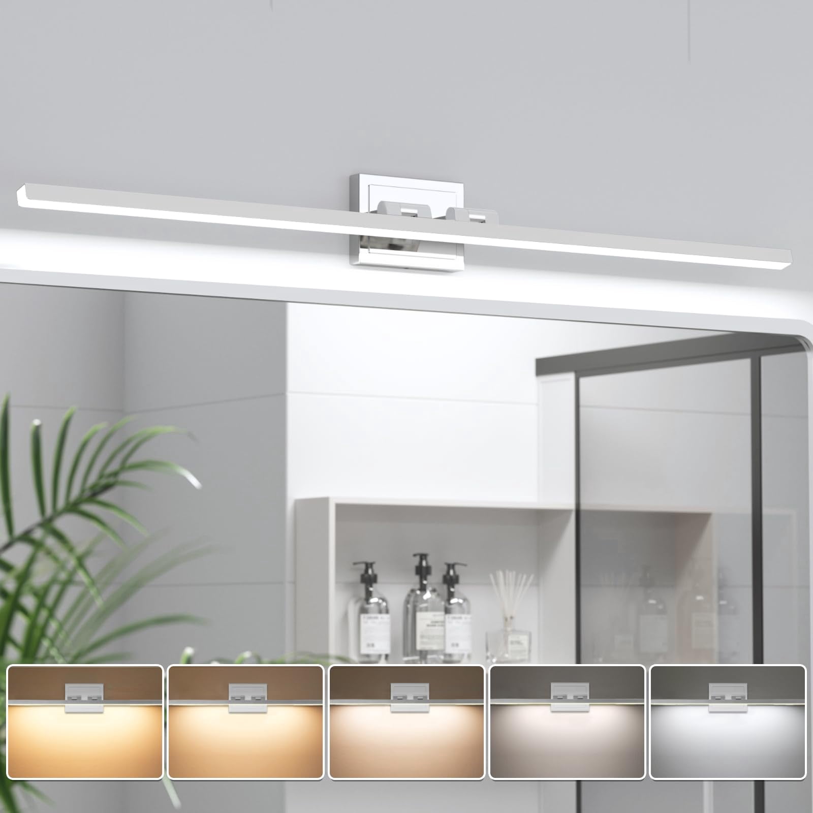 Chrome 48 Inch LED Vanity Light Fixture Over Mirror - Walmart.com