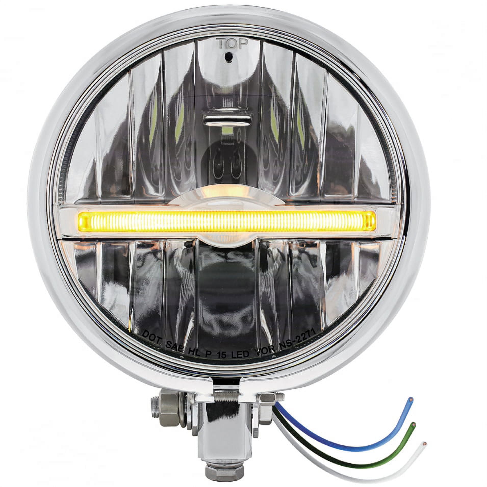 Chrome 5 3/4? Motorcycle Headlight - Bottom Mount - 9 LED Headlight w ...