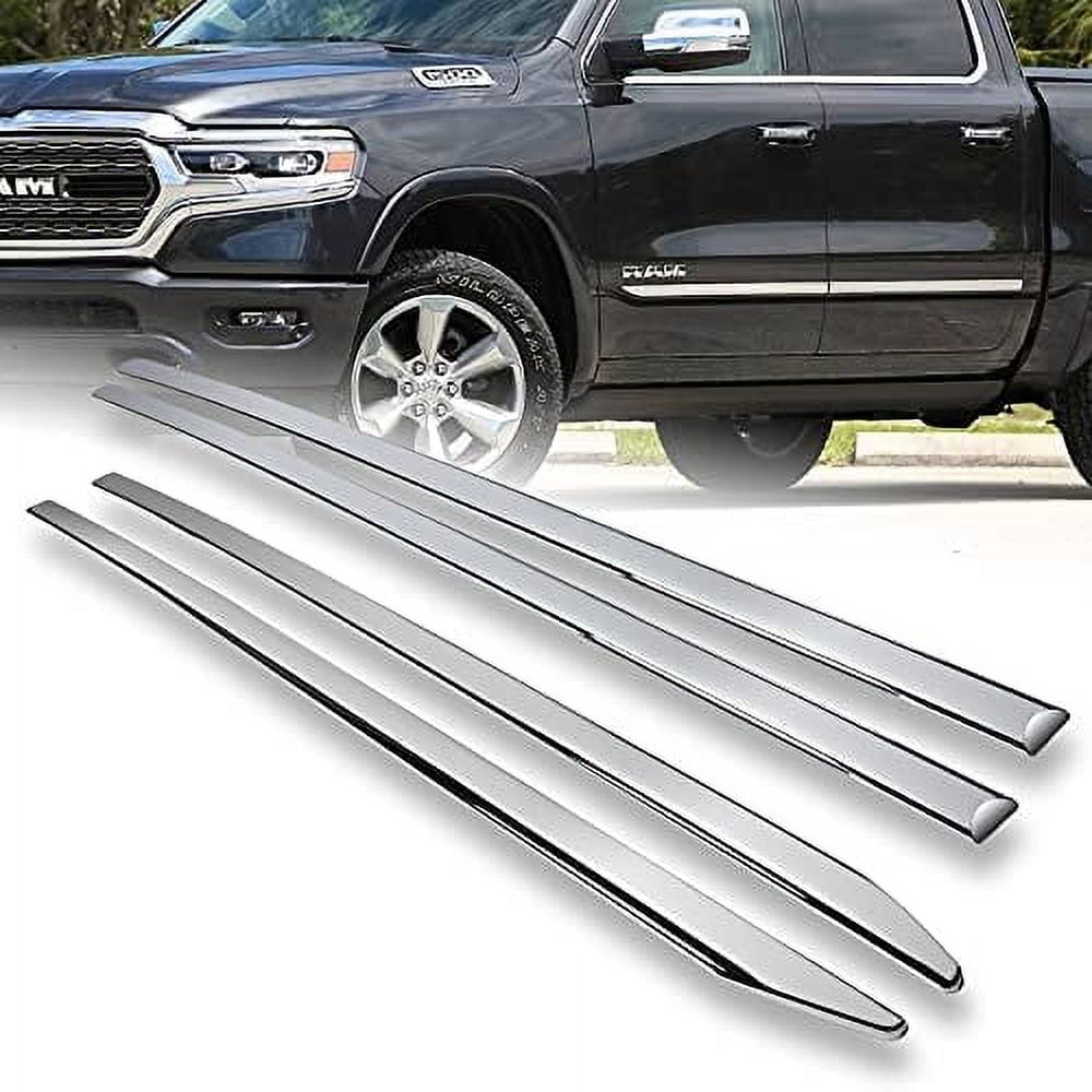 Chrome ABS Body Door Moldings fit for compatible with 2019-2021 Dodge RAM 1500, ABS Plastic ...