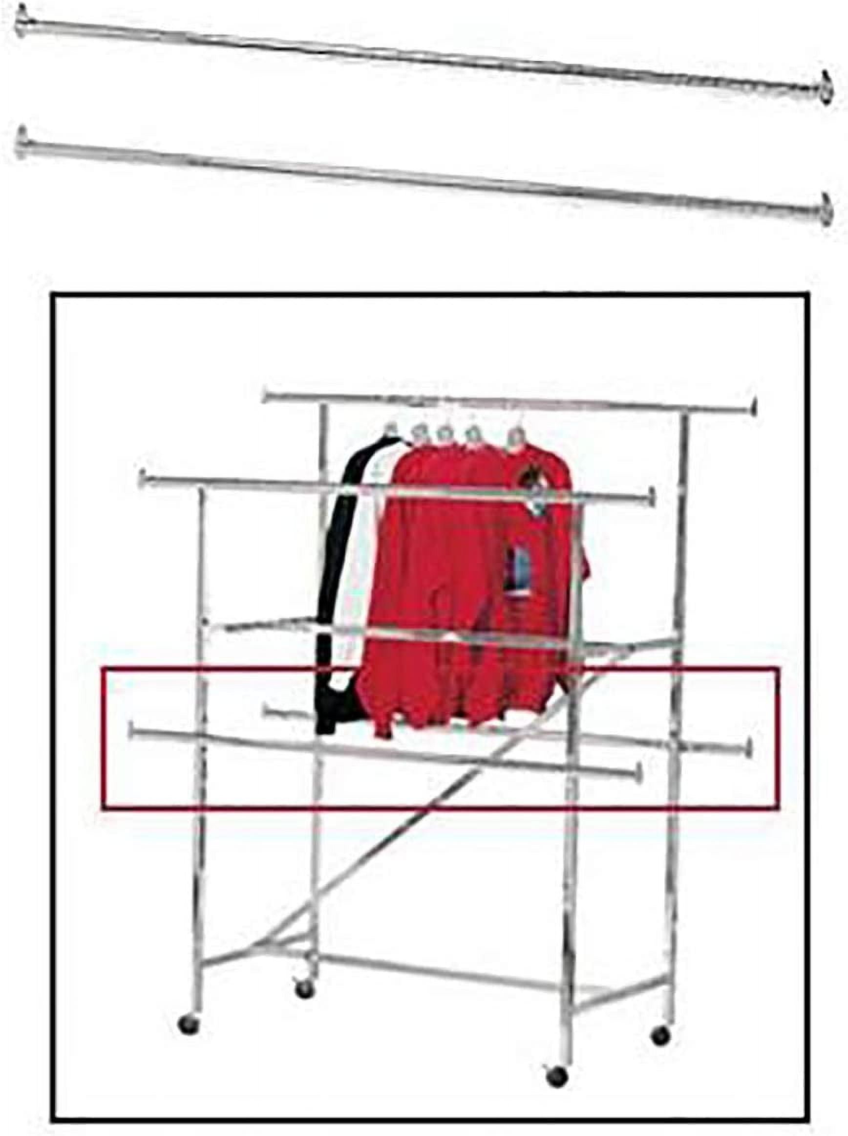 Chrome Add On Rails for Chrome Double-Rail Clothing Rack with Z-Brace ...